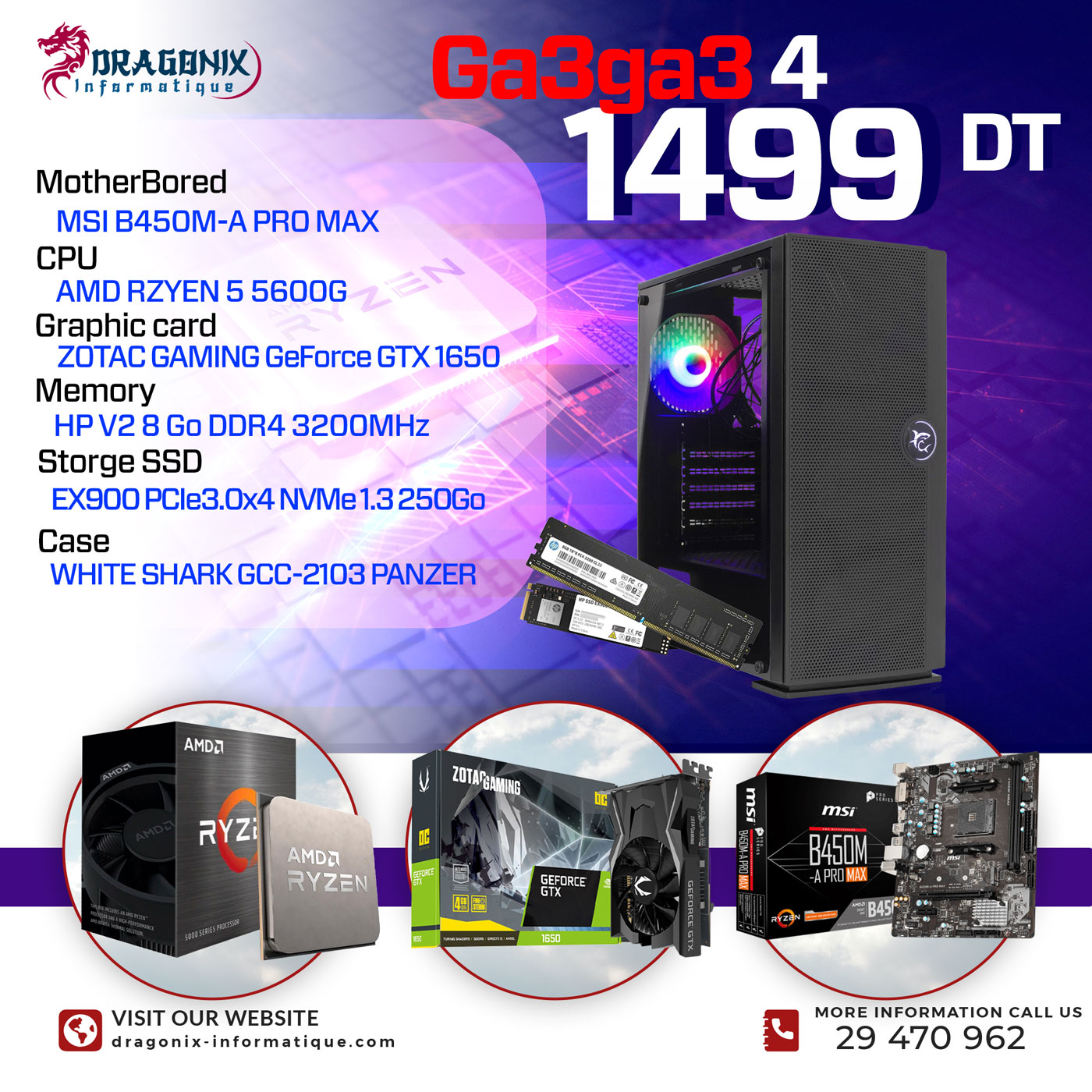 Dragonix informatique – Vente produits informatique, Gaming, PC gamer, Tunisie, Sousse